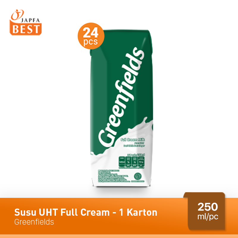 Susu Greenfields UHT Full Cream 250 ml - Isi 24 pcs – Japfa Best Online
