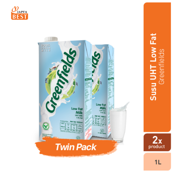 Susu UHT Low Fat Greenfields 1 L - Twin Pack – Japfa Best Online