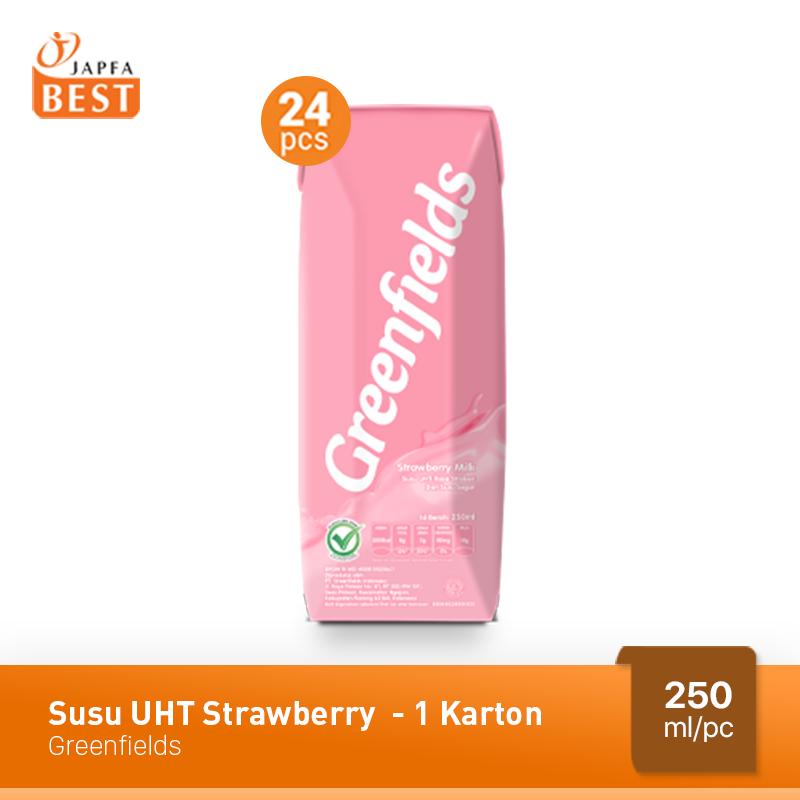 Susu Greenfields UHT Strawberry 250 ml - Isi 24 pcs – Japfa Best Online